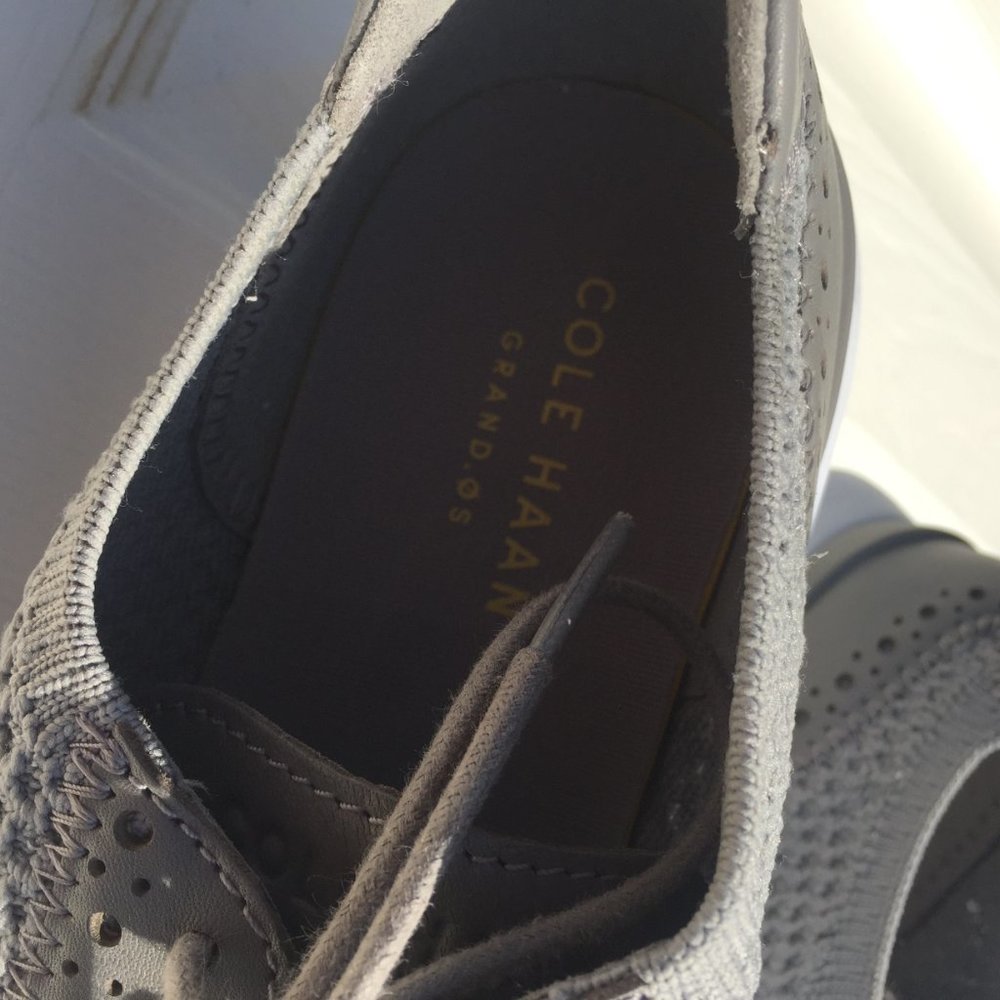 Cole Haan Grand*0s Grey Lace-Up Walking Shoes - Gem